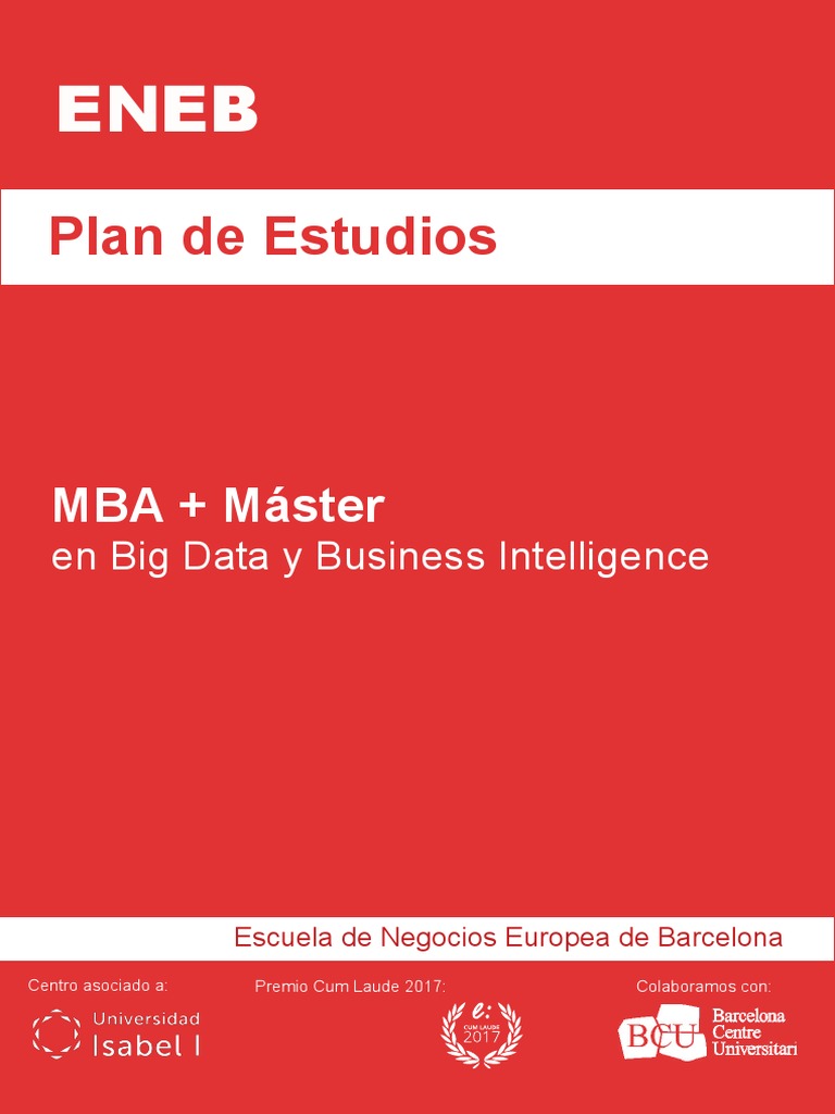 MBA y Máster en Big Data ENEB | PDF | Big Data | Máster en Administración de Empresas