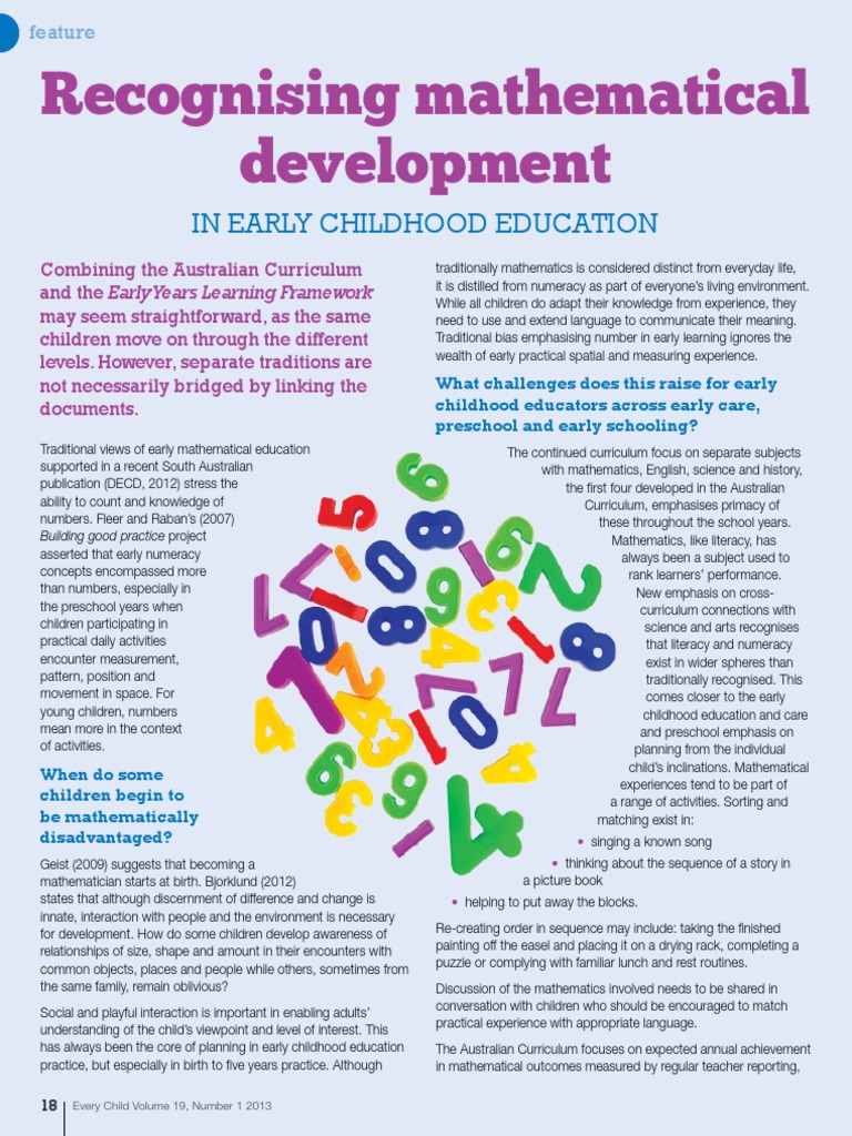 Recognising Mathematical Development: in Early Childhood Education ...