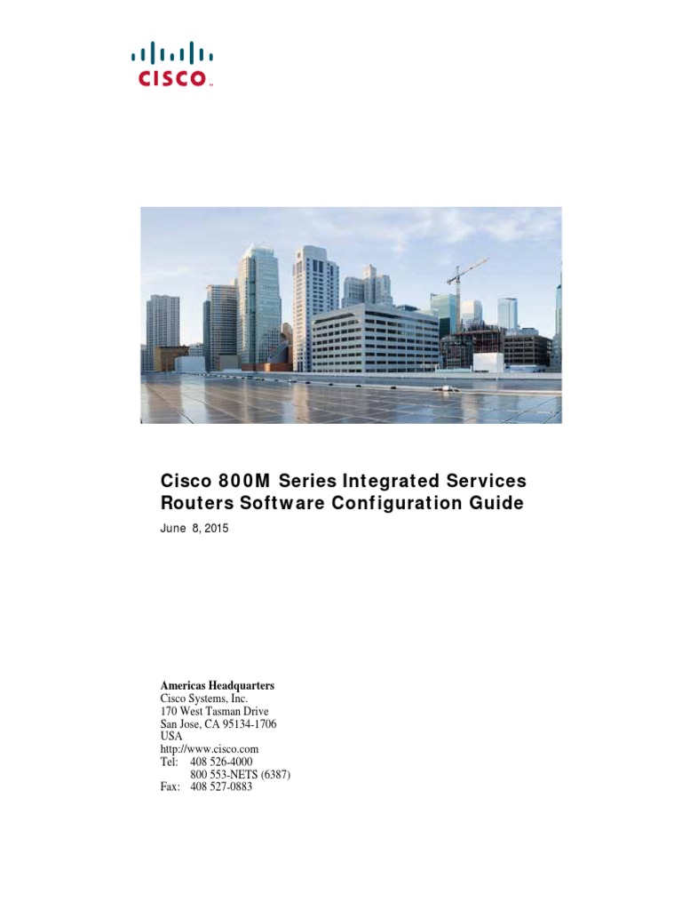 Cisco 800M Series Integrated Services Routers Software Configuration Guide | PDF | Virtual ...