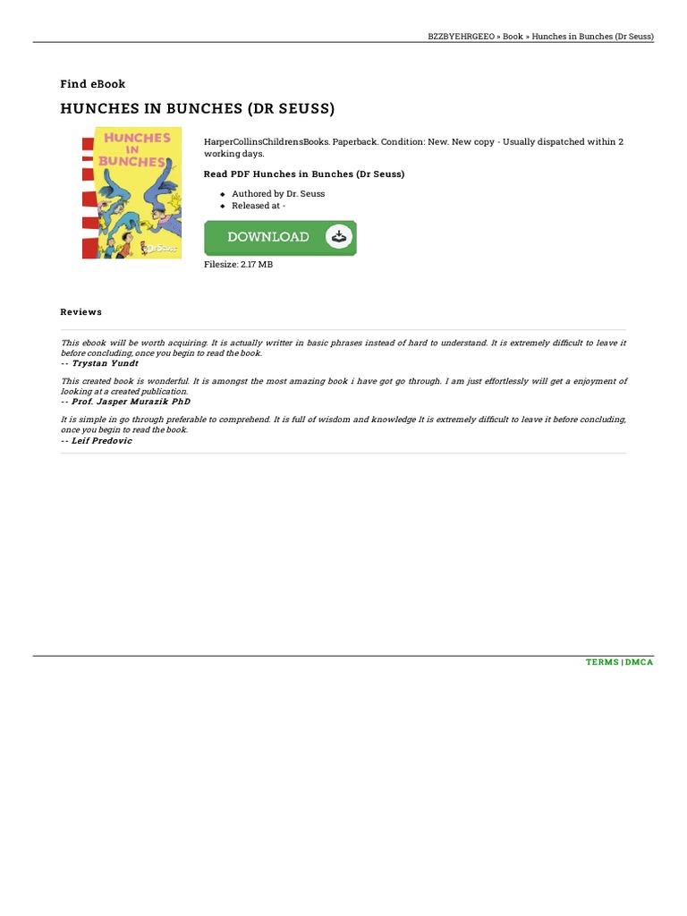 Hunches in Bunches (DR Seuss) Hunches in Bunches (DR Seuss) : Find ...