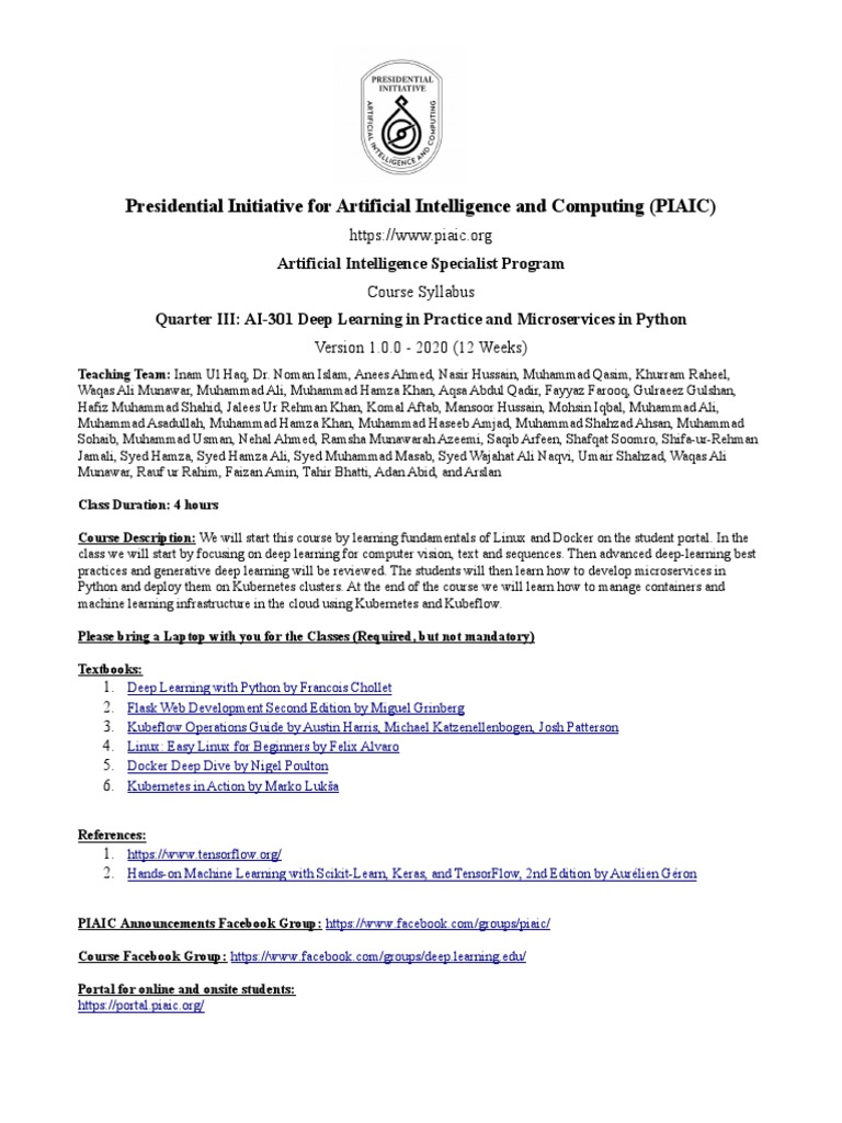 PIAIC AI Q3 Syllabus | PDF | Computing | Computing And Information Technology