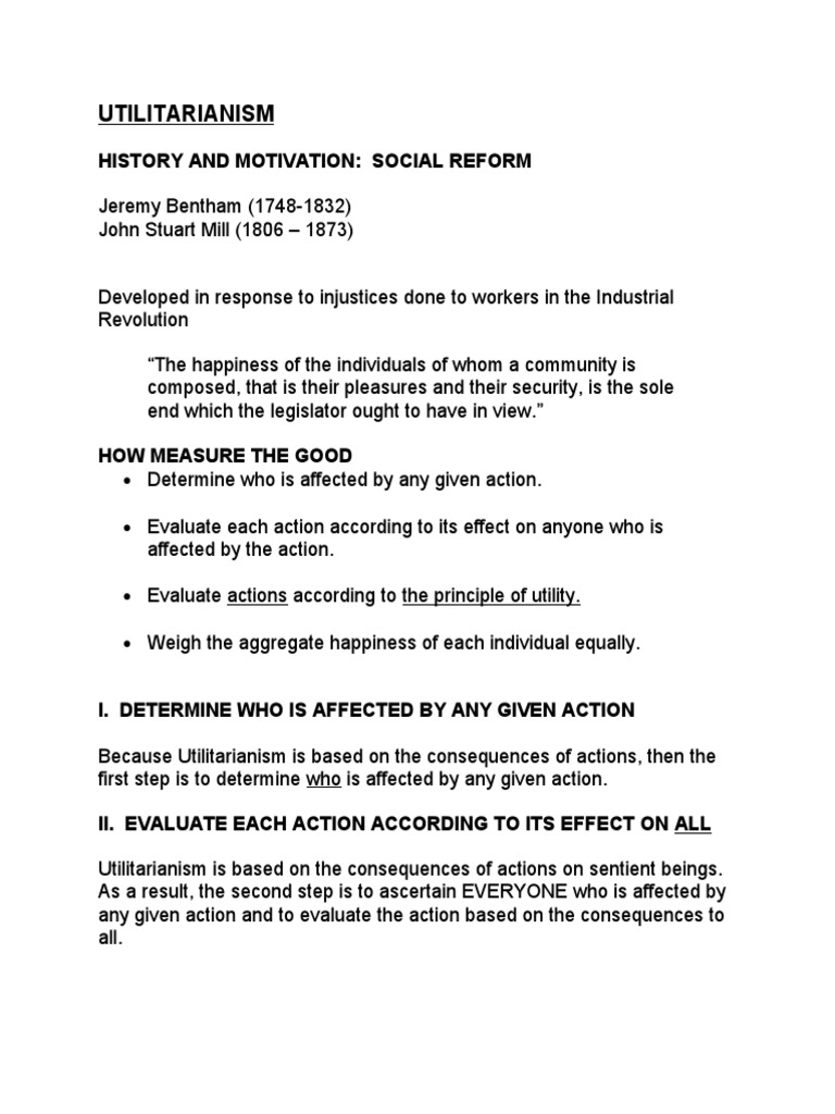 Understanding Utilitarianism Principles | PDF