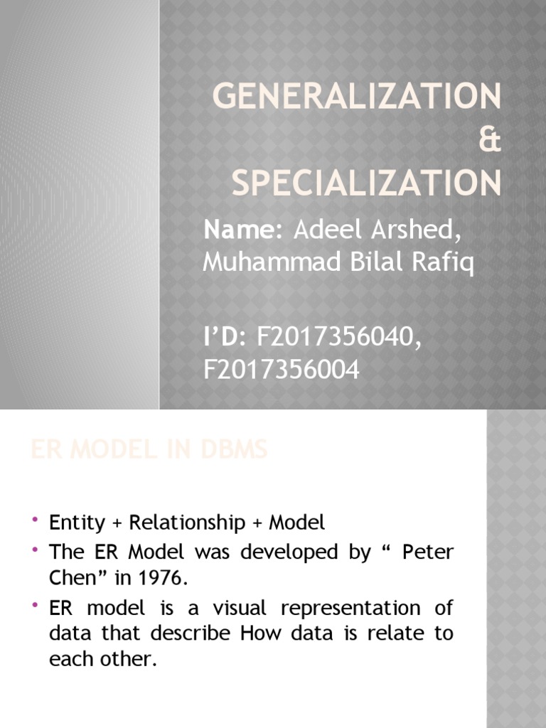 Generalization & Specialization Dbms | PDF | Career & Growth