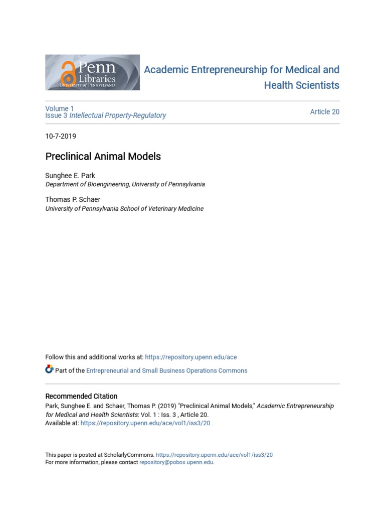 Preclinical Animal Models Preclinical Animal Models | PDF | Clinical ...