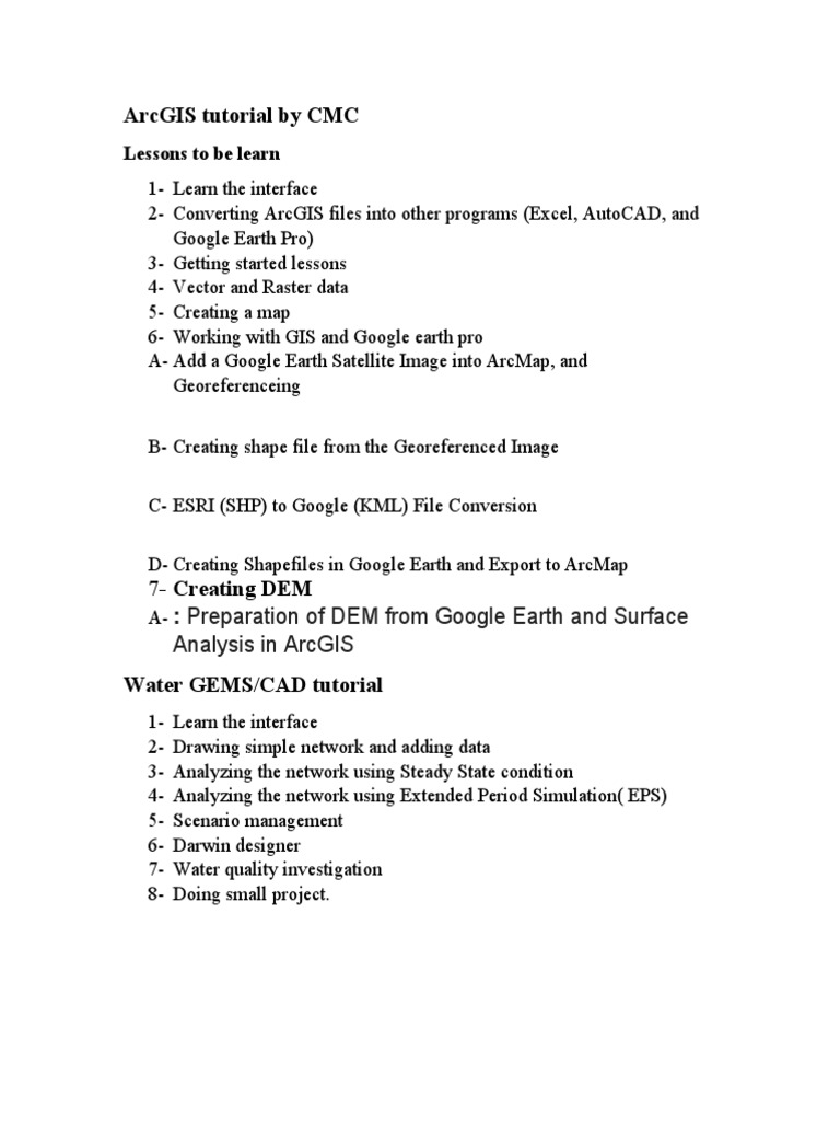 ArcGIS and WaterCAD Tutorial | PDF