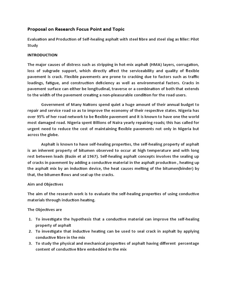 Msc. Project Proposal 01 | Download Free PDF | Road Surface | Asphalt