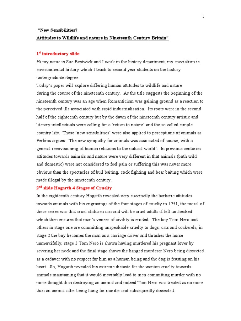 Nineteenth Century Wildlife Attitudes | PDF | Hunting | Charles Darwin