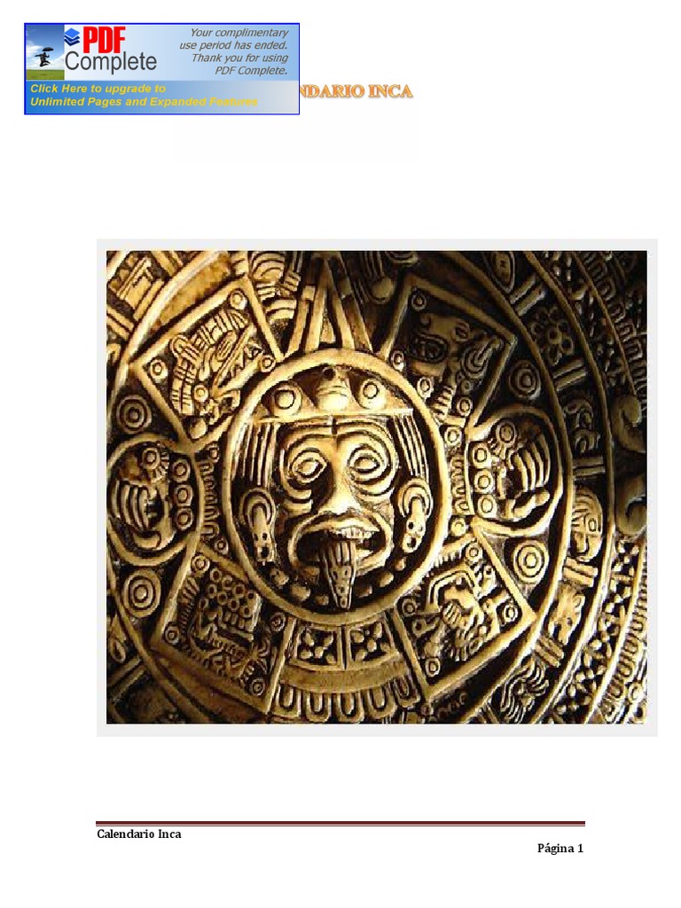 Calendario Inca | Descargar gratis PDF | Imperio Inca | Calendario