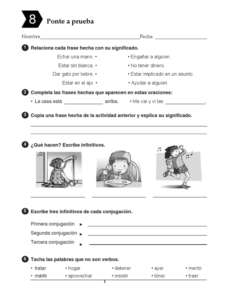 Ponte A Prueba. Tema 8 Lengua | PDF | Conjugación gramatical | Idiomas
