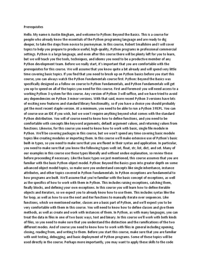 Beyond The Basics Transcript Pdf Parameter Computer Programming Method Computer 