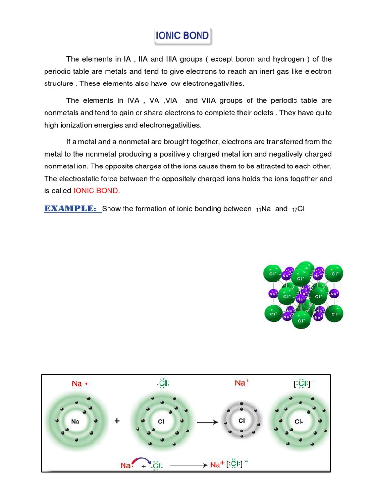 Ionic Bond | PDF