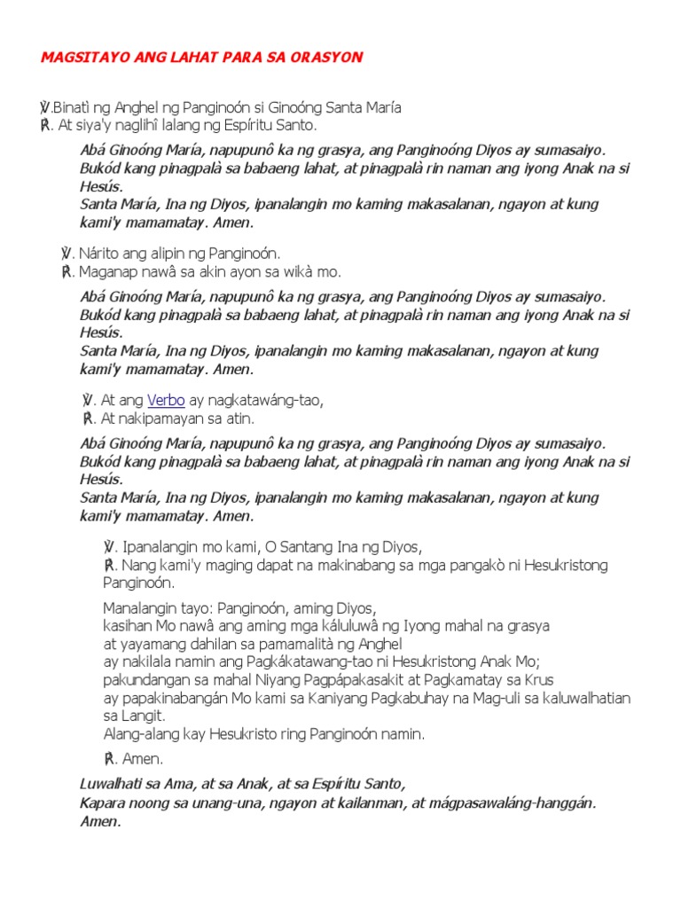 Alas-Dose Oratio Imperata | PDF