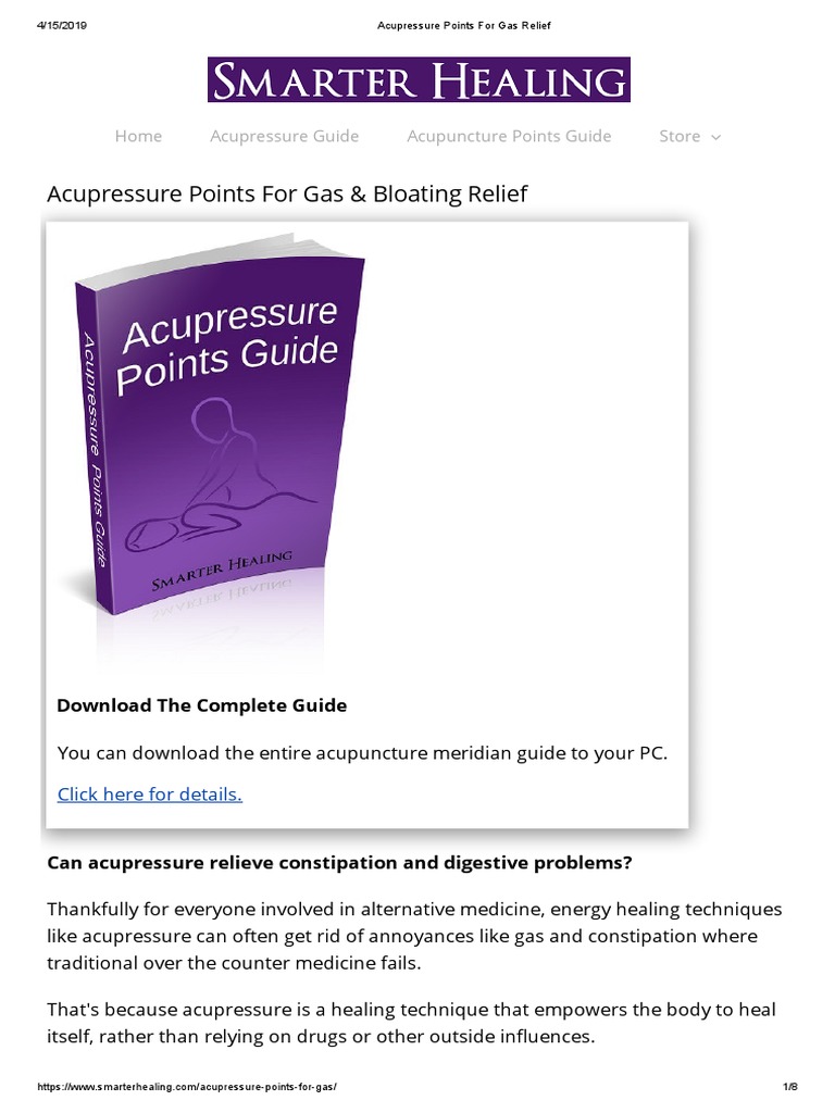 Acupressure Points For Gas Relief | Download Free PDF | Acupressure ...