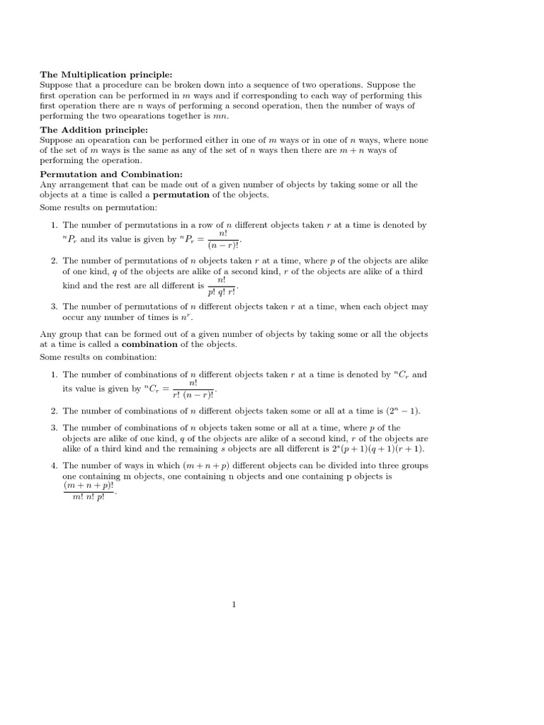 Counting Principles | PDF | Permutation | Discrete Mathematics