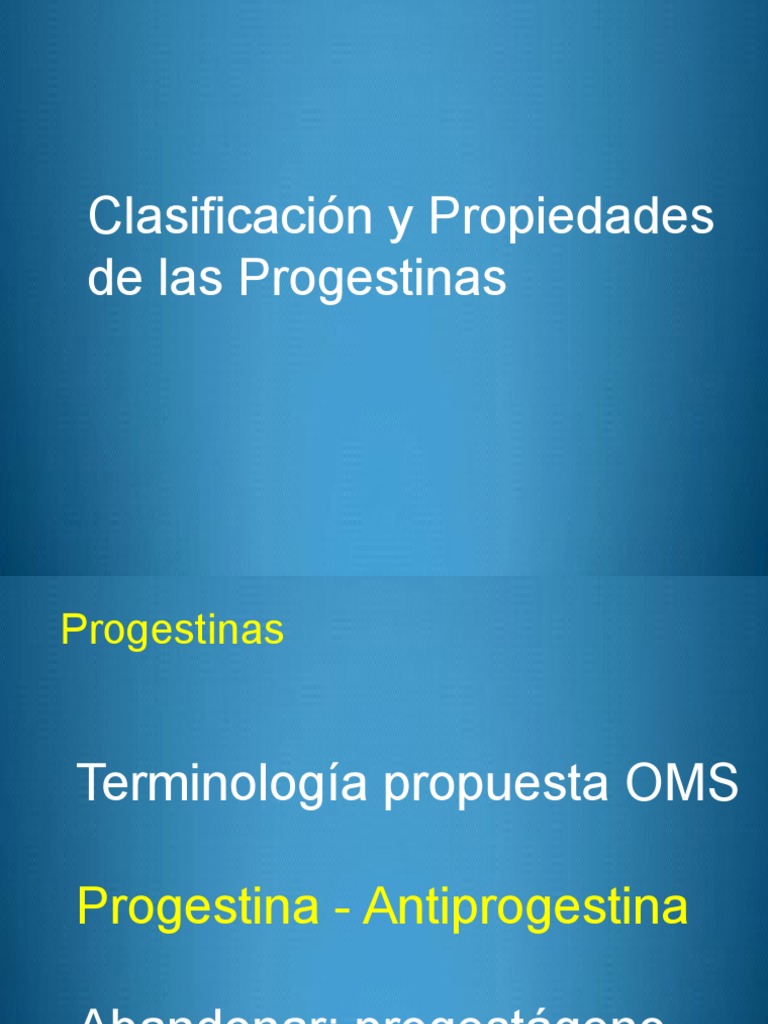 CLASIFICACIONPROGESTINAS | PDF | Sistema endocrino | Endocrinología