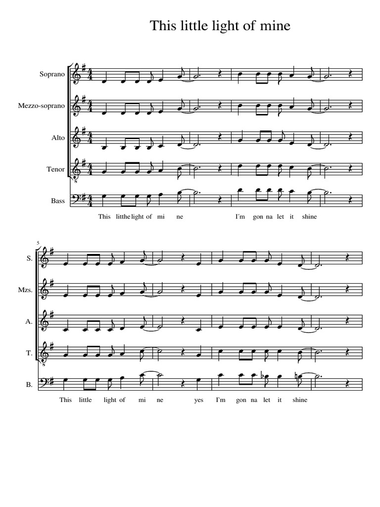 This Little Light of Mine | PDF | Human Throat | Music Performance