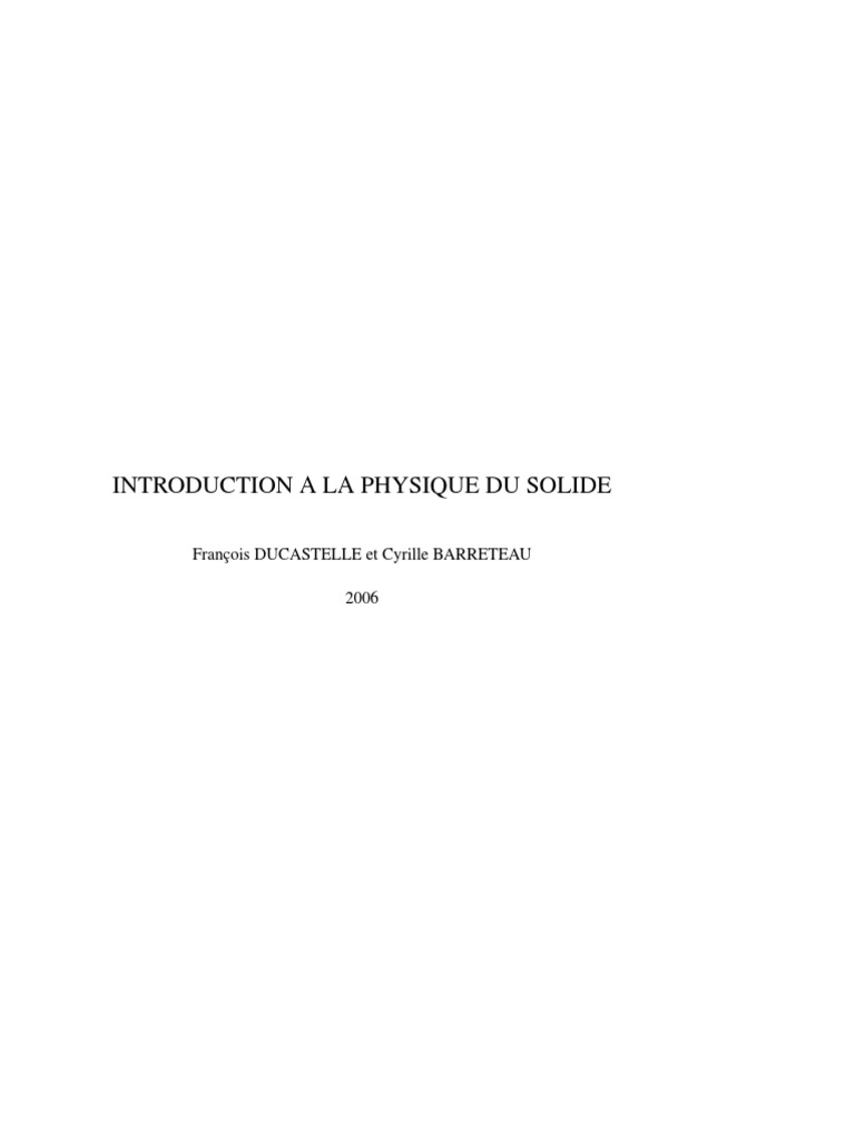 Physique de Solide | PDF