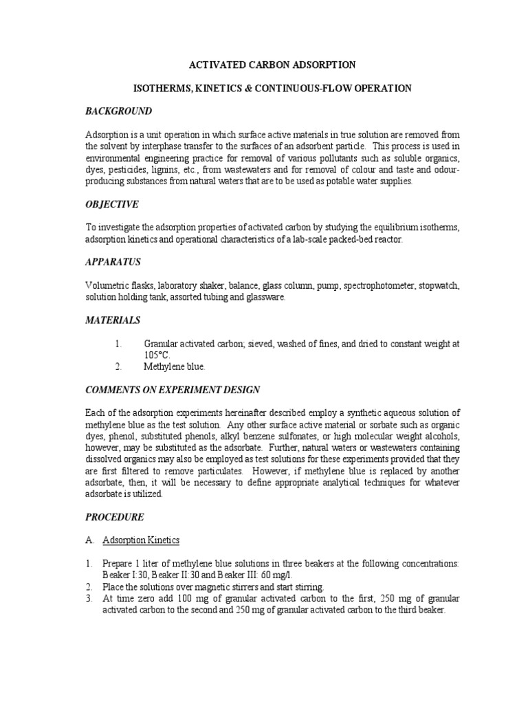 4-Activated Carbon Adsorption | Download Free PDF | Adsorption | Chemical Engineering