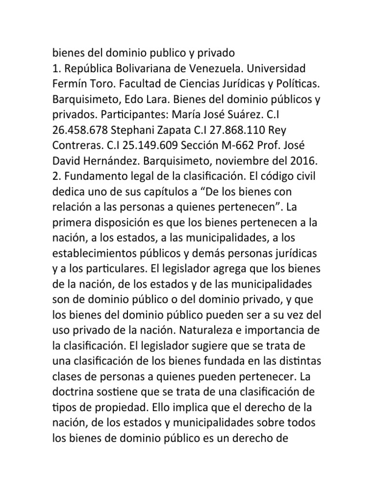 Bienes de Dominio Público y Privado | PDF | Propiedad | Bienes