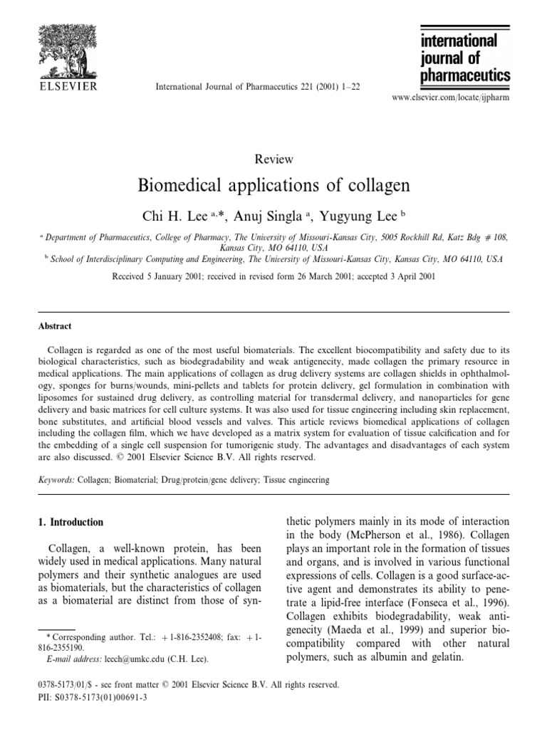 Biomedical Applications of Collagen PDF | PDF | Collagen ...