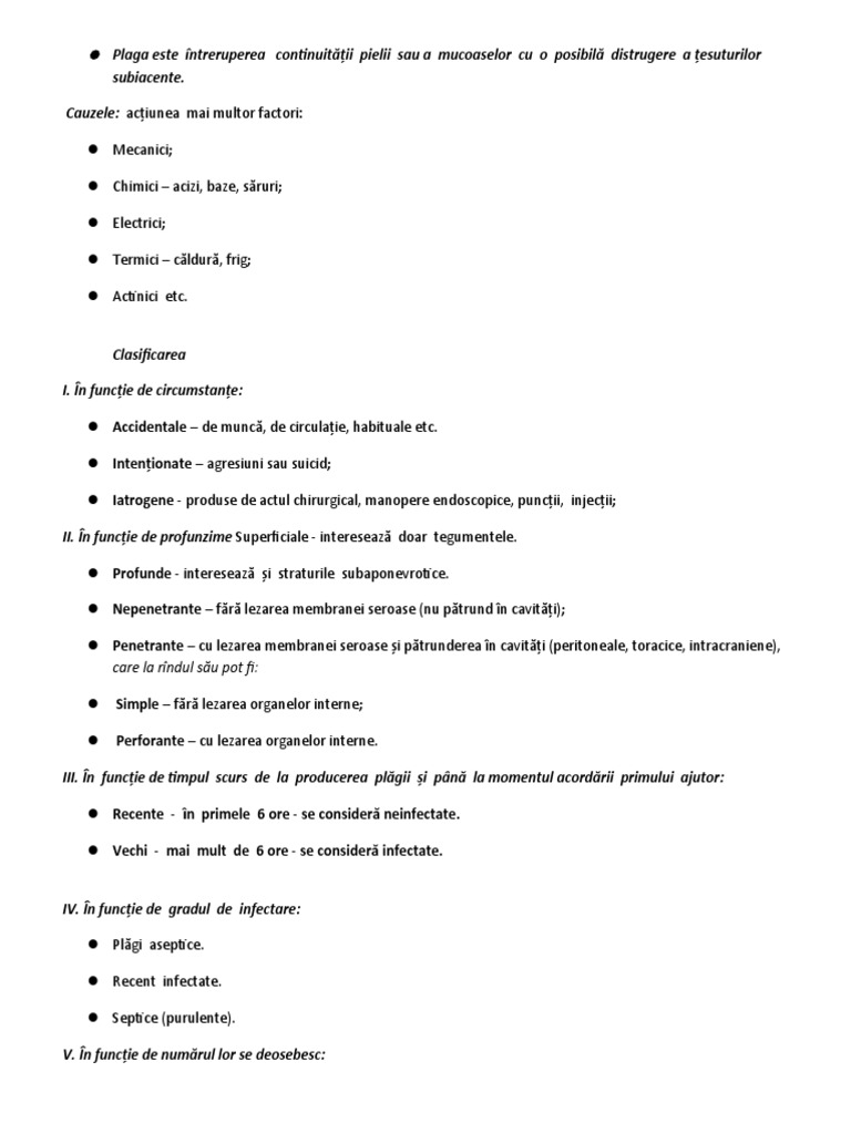 Tipurile de Plăgi | PDF