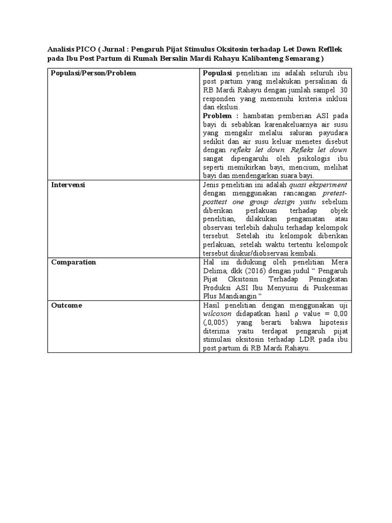 Analisis PICO | PDF