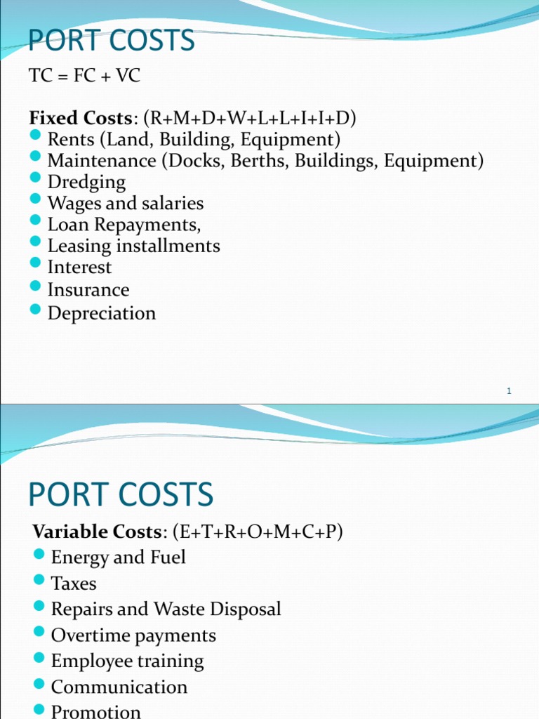 Maritime Port Cost Management Overview | PDF | Port | Ships