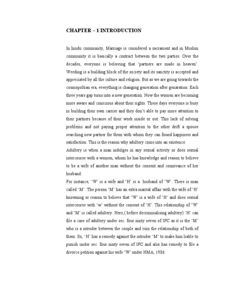 Topic-Adultery in India | PDF | Adultery | Marriage