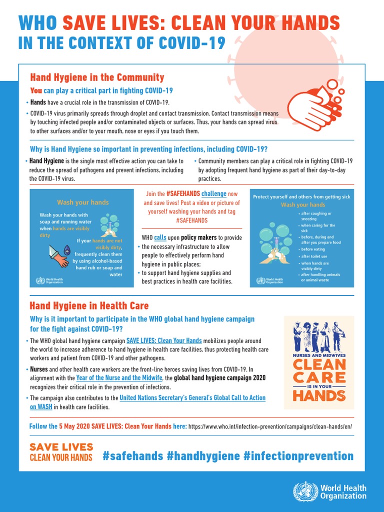 WHO Hand Hygiene Community Campaign PDF | PDF | Hand Washing | Hygiene