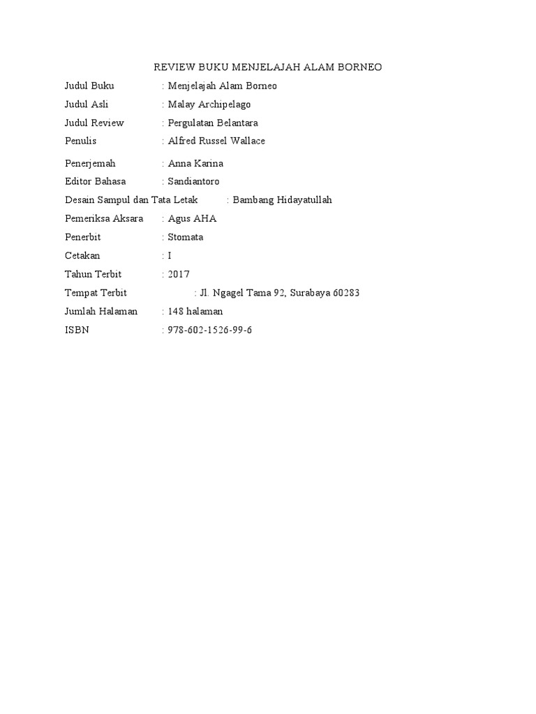 REVIEW BUKU - Menjelajah Alam Borneo | PDF