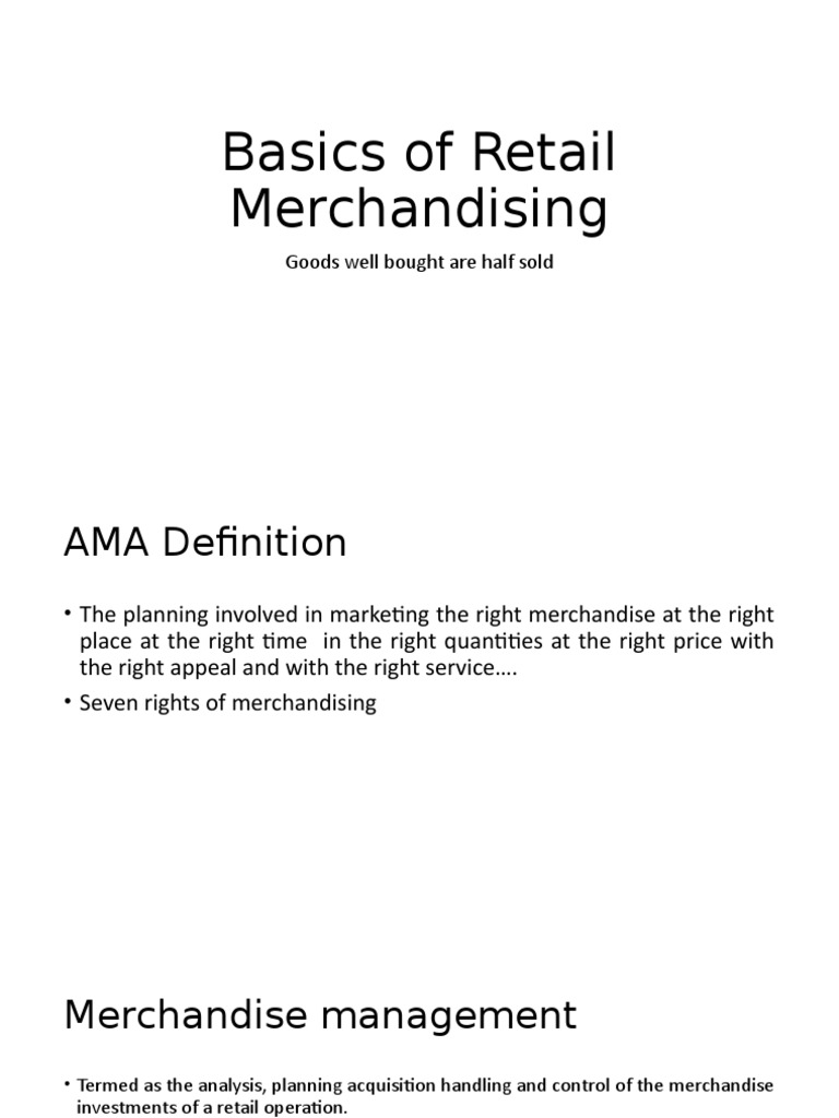 Basics of Retail Merchandising | PDF | Merchandising | Retail