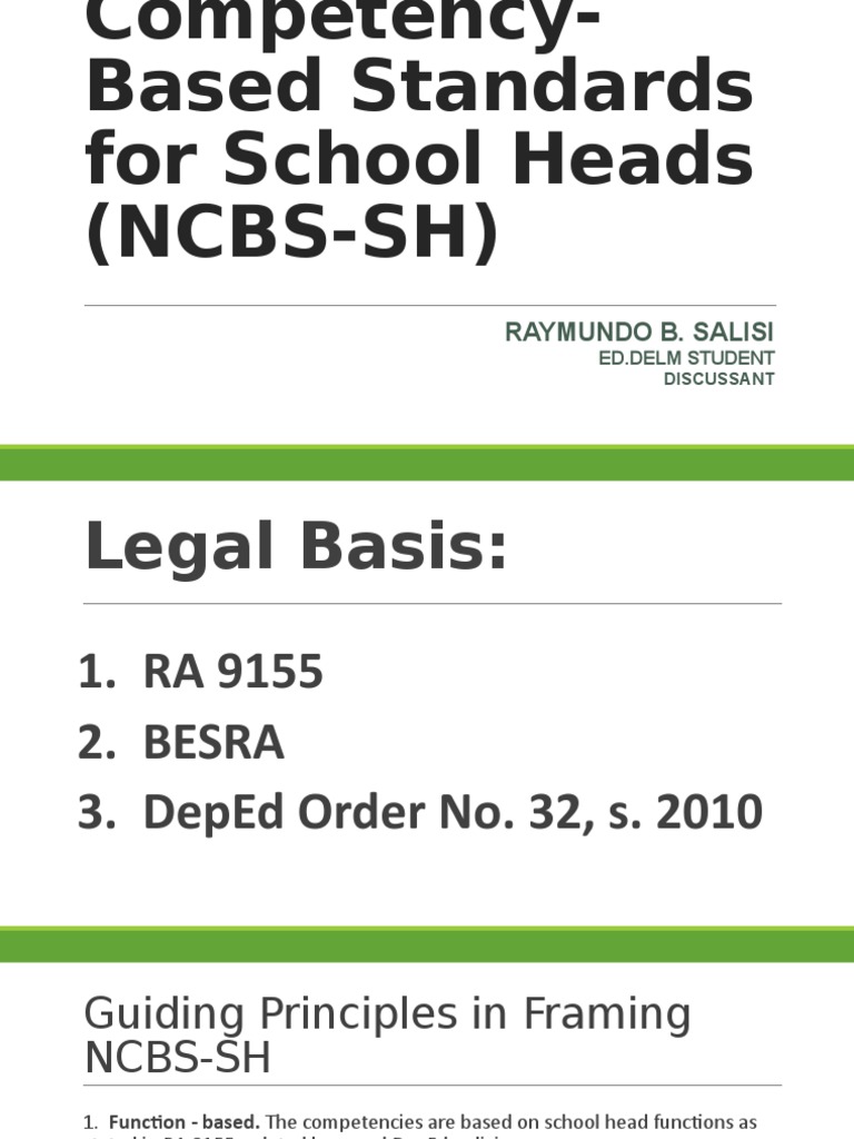 Competency-Based Standards for School Heads: An Overview of the Seven ...
