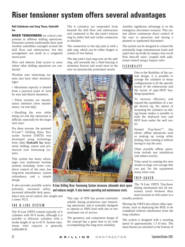 Riser Tensioner System Offers Several Advantages: Flexibility | PDF ...
