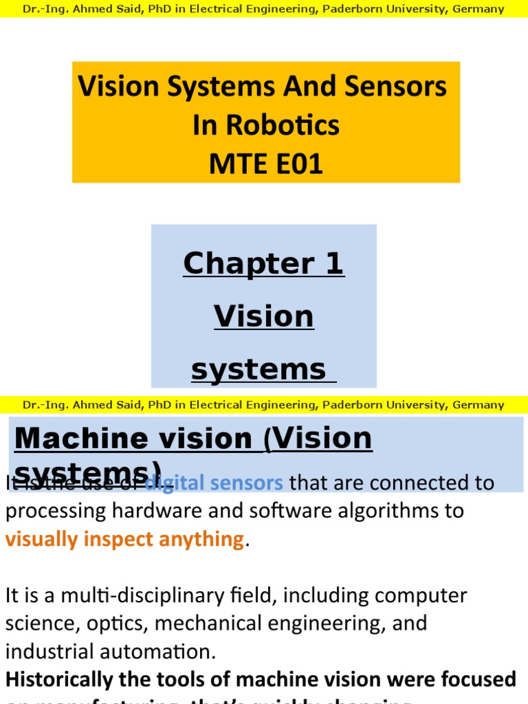 CH 1 - Vision Systems | PDF | Computer Vision | Camera