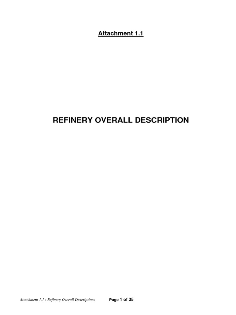Refinery Overall Description: Attachment 1.1 | PDF | Oil Refinery | Fuels