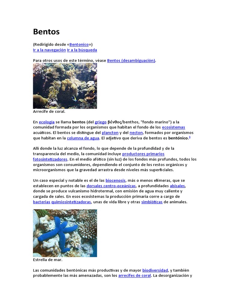 Ecosistemas y comunidades bentónicas | PDF | Hidrografía | Ecología de ...