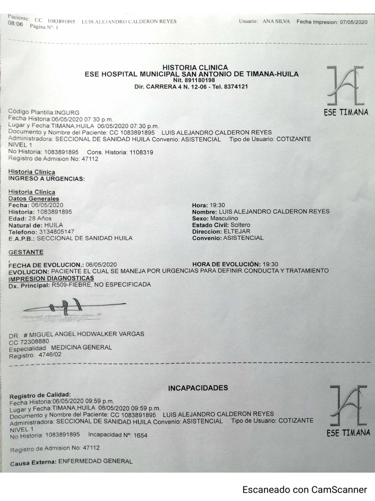 Escusa Médica | PDF