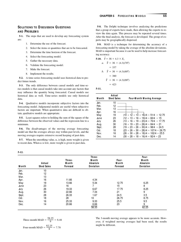 Chapter 05 Solutions PDF | PDF | Forecasting | Regression Analysis