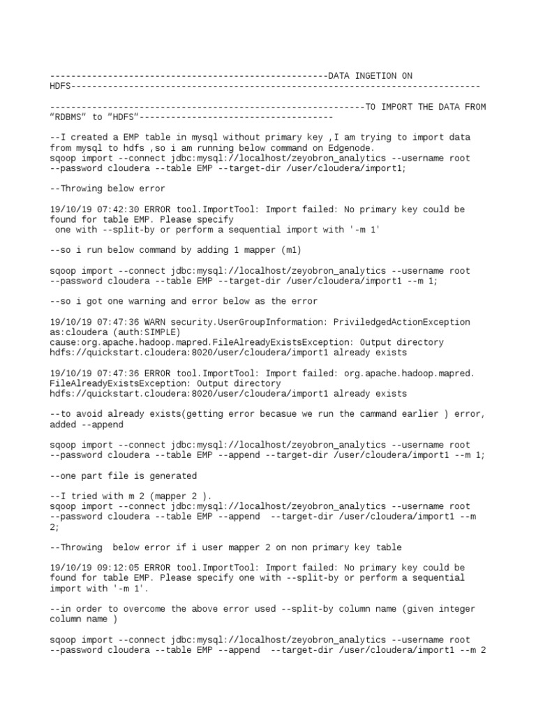 Sqoop Practice | PDF | Map Reduce | Computer Programming