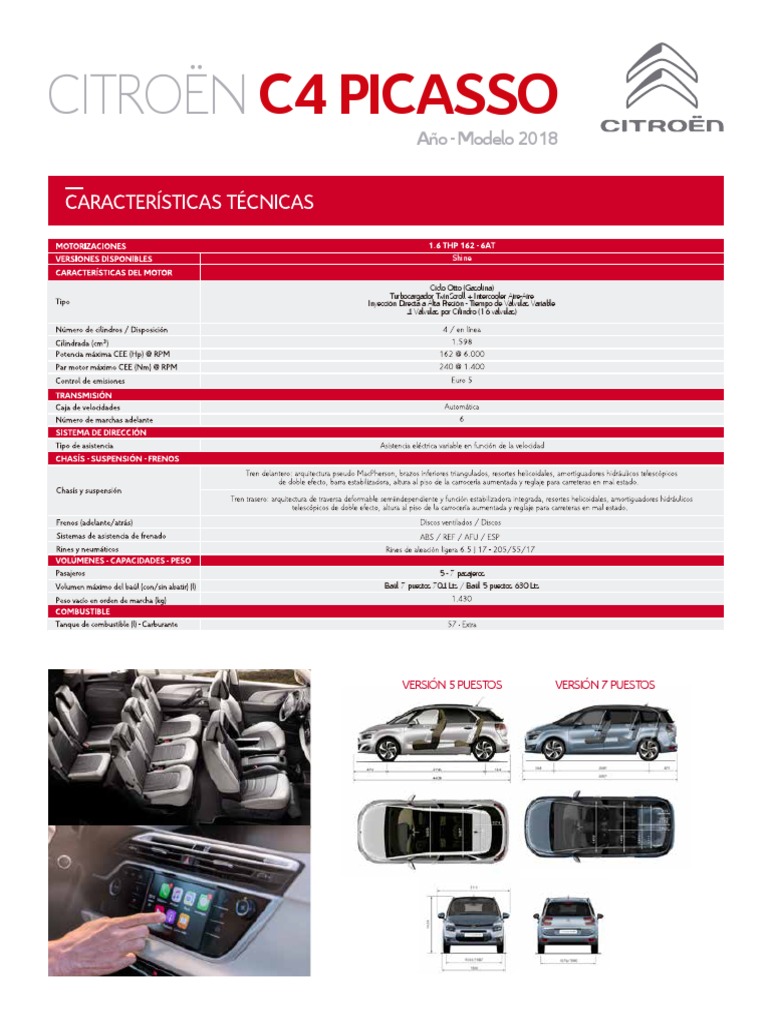 Ficha Tecnica C4-PICASSO-jun-2018 | PDF