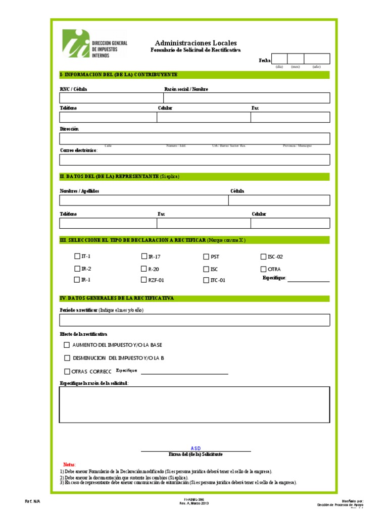 Solicitud Rectificativas DGII | PDF | Gobierno | Business