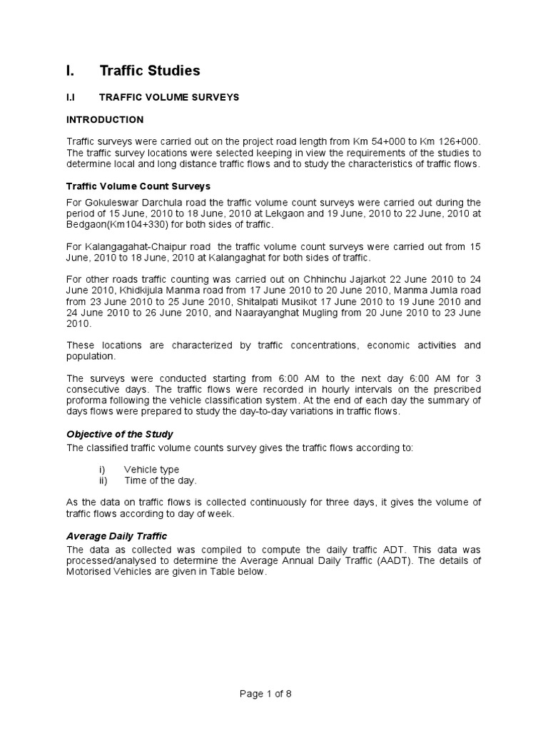 Traffic Studies | PDF | Traffic | Road Transport