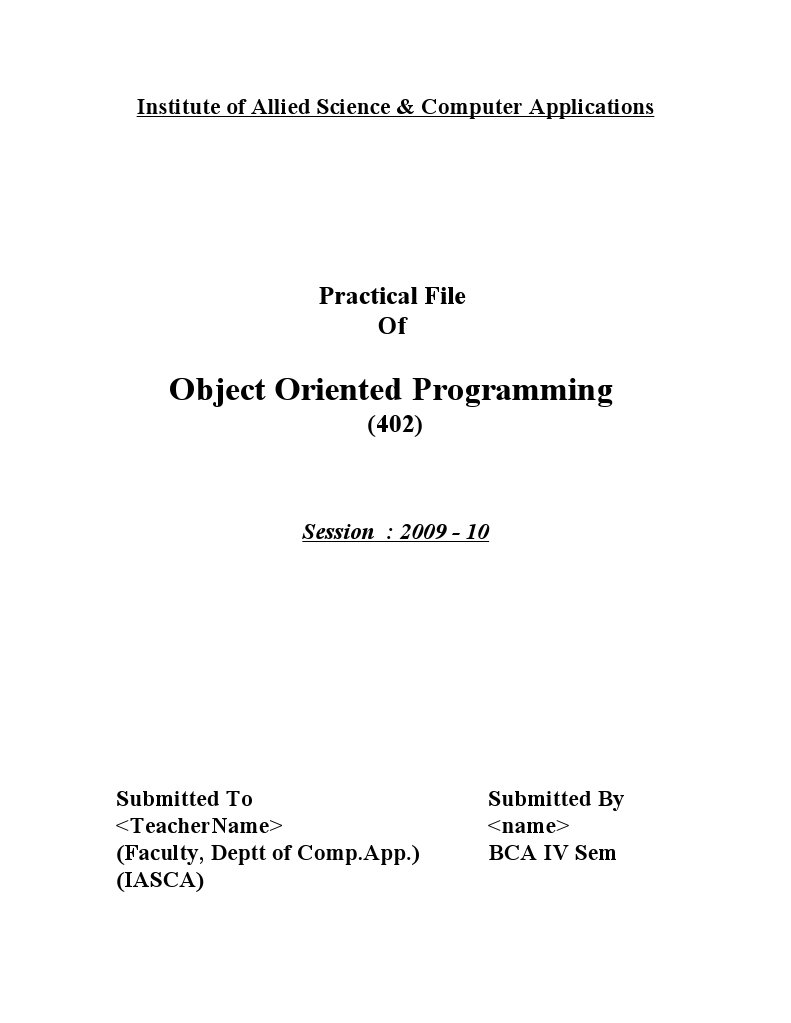 C++ Practical File Page | PDF