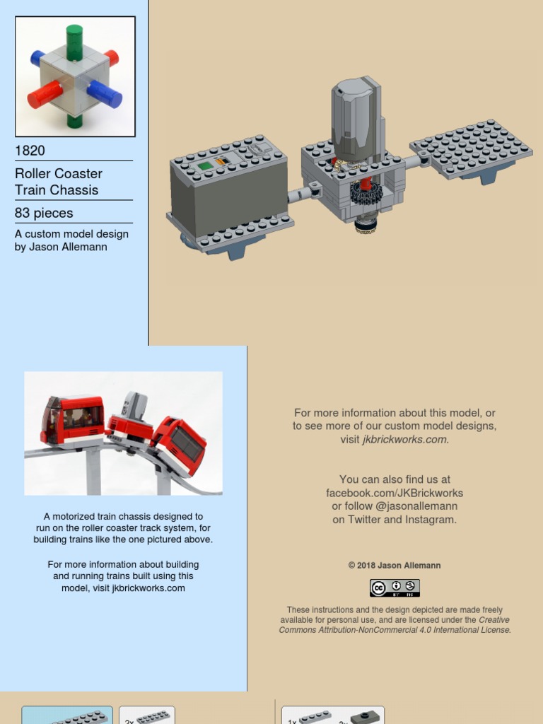 1820 Roller Coaster Train Chassis 83 Pieces: A Custom Model Design by ...