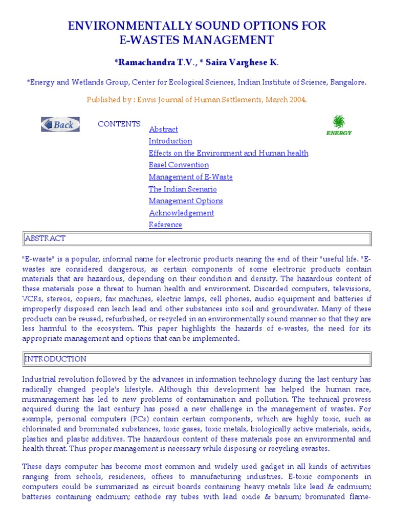 E-Waste Management | PDF | Electronic Waste | Recycling