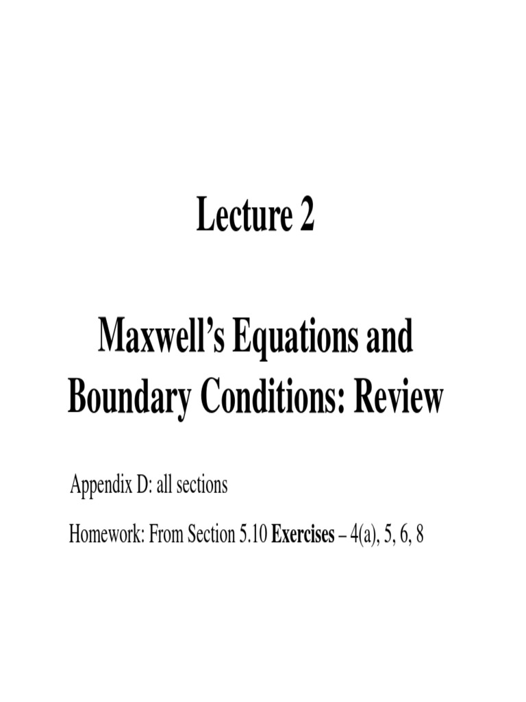 Maxwell's Equations and Boundary Conditions: Review | PDF | Maxwell's ...