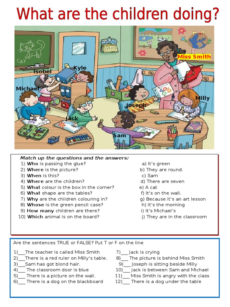 What Are The Children Doing Picture Description Exercises 102554 | PDF