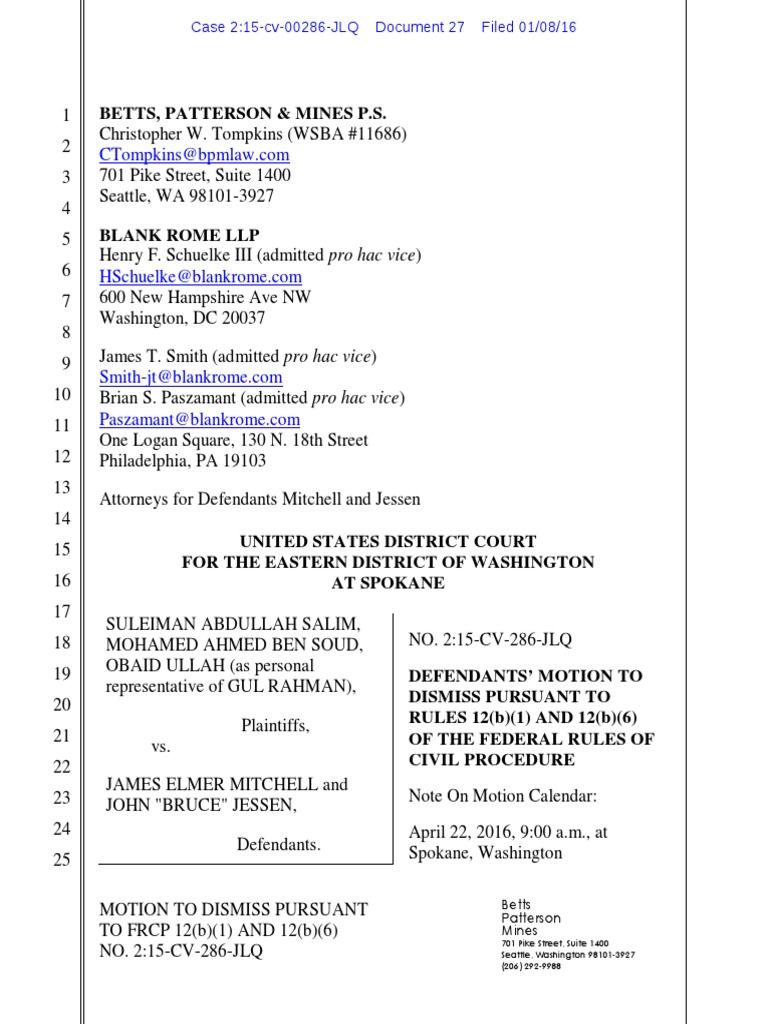 Defendants Motion To Dismiss | PDF | Federal Rules Of Civil Procedure ...