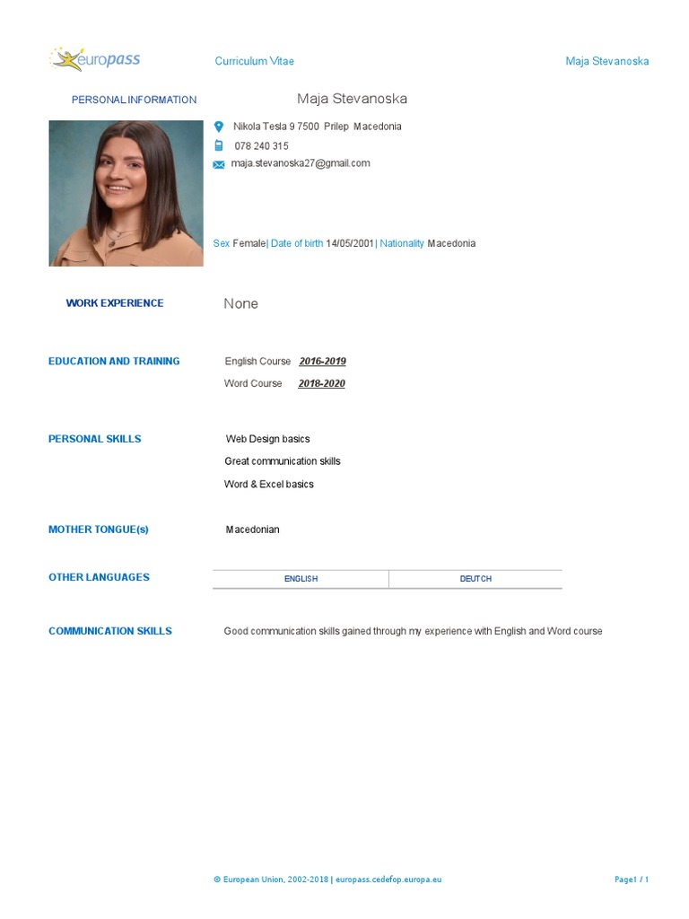 Ecv Template en | PDF
