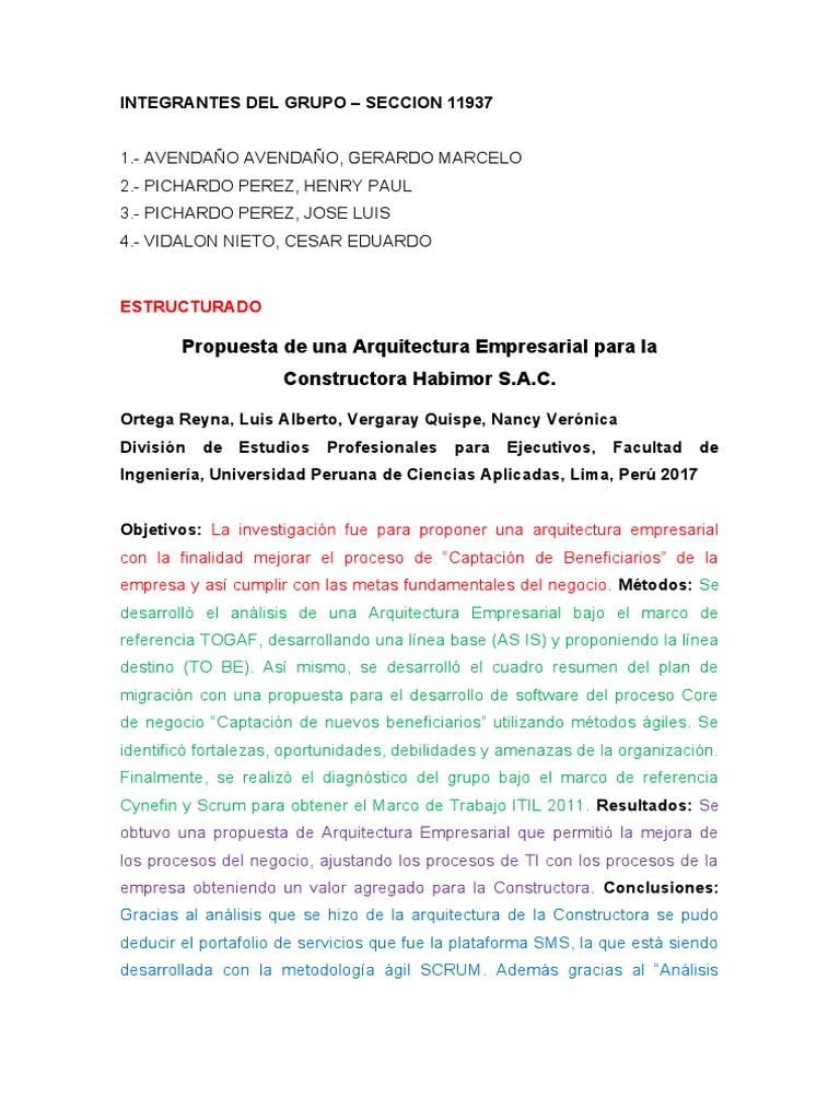 Resumen Estructurado e Introducción | PDF | Análisis FODA | Gestión de ...